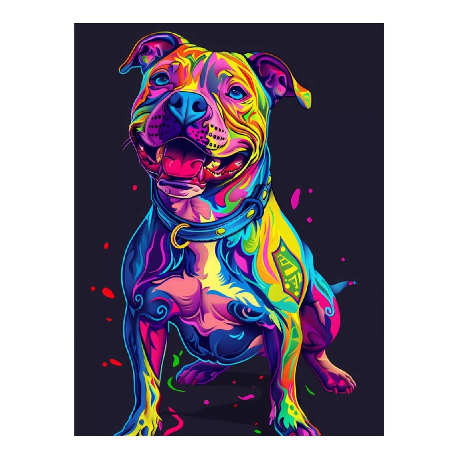 Diamond Art Kits for Adults - Neon Pop Art Pitbull DIY Frameless ...