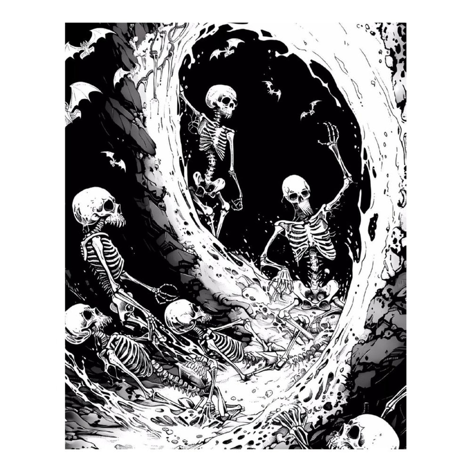 Diamond Art Kits for Adults - Skeleton Wave Artwork DIY Frameless ...