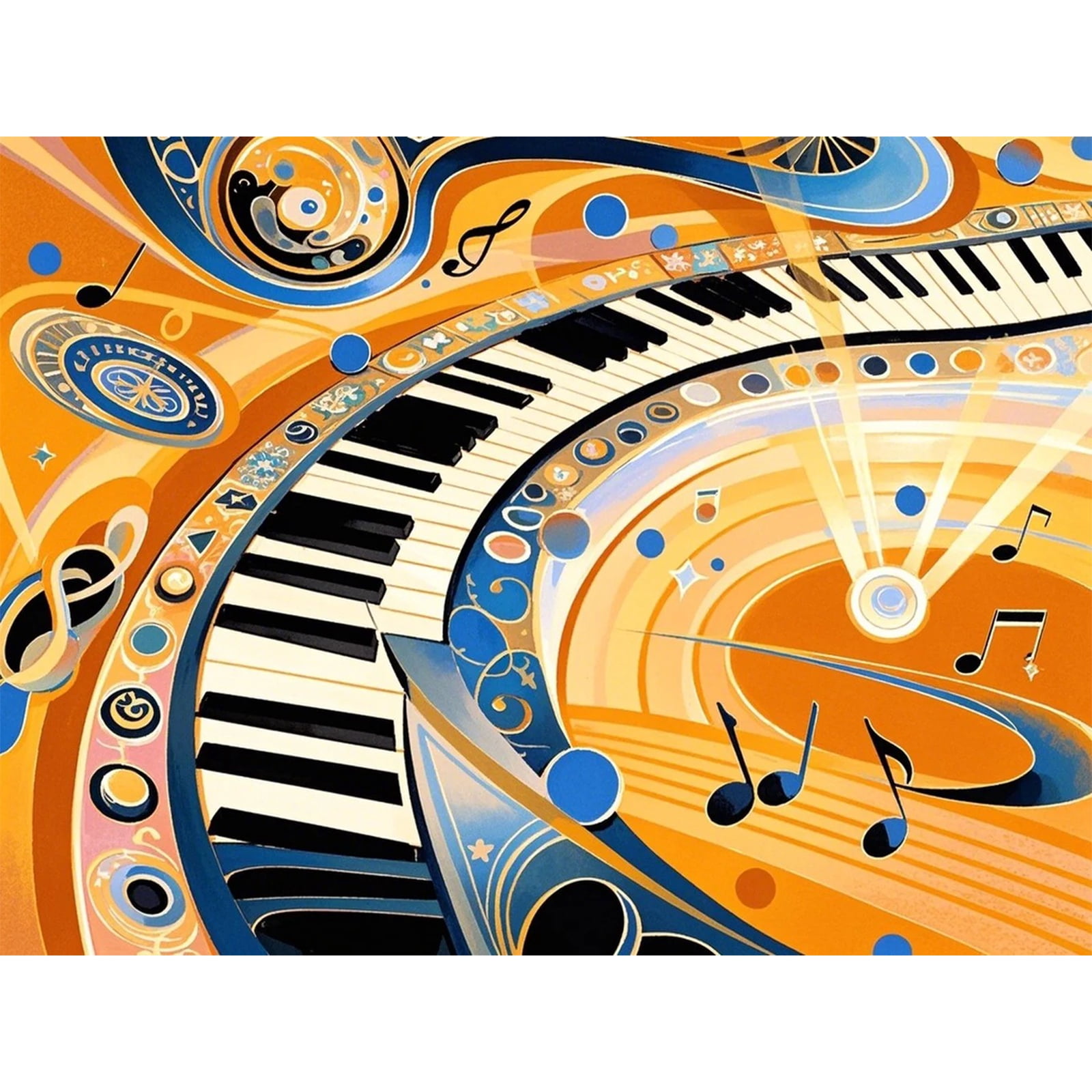 Diamond Art Music Notes Piano Keyboard 5D Diamond Painting DIY Kits ...