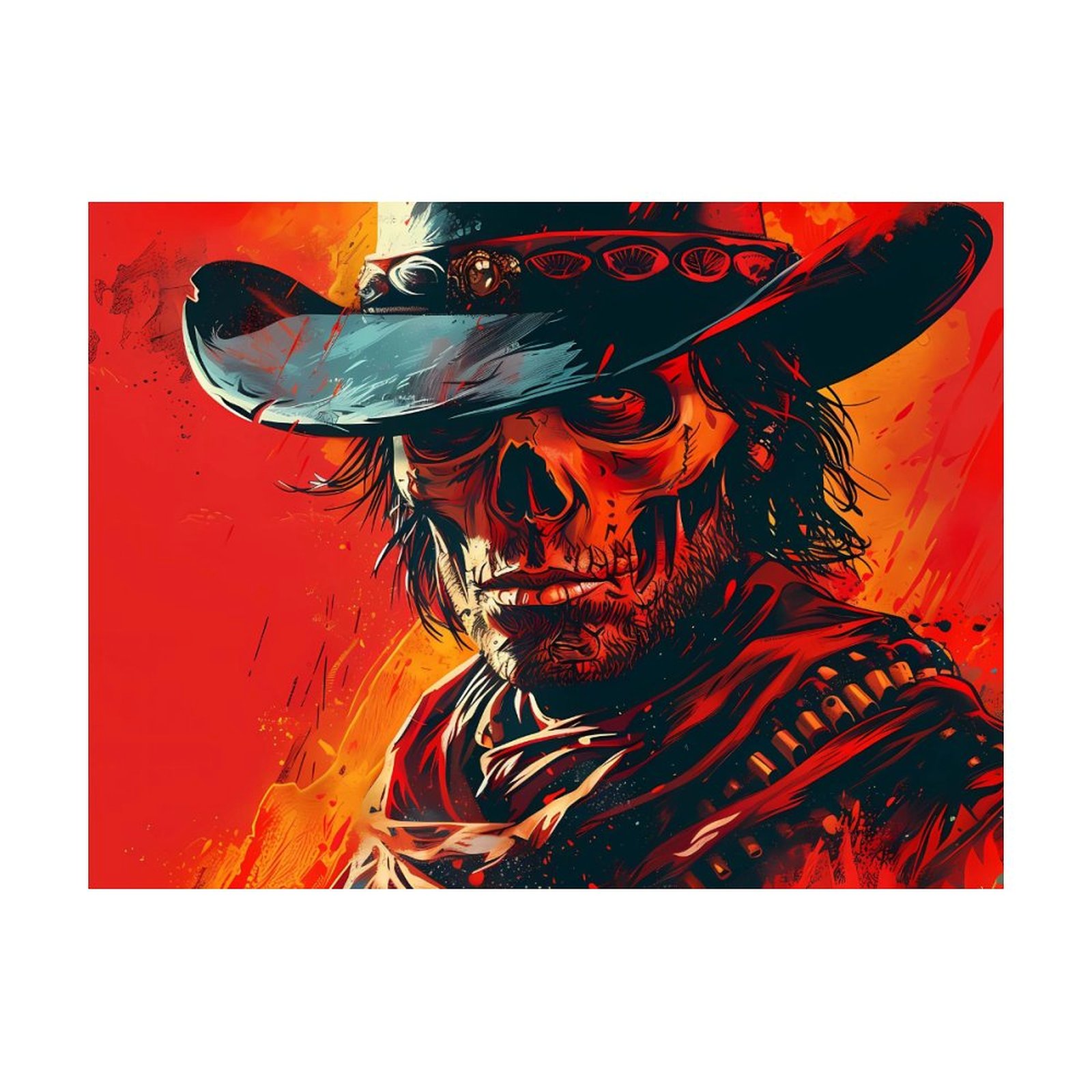 Diamond Art Painting 60s Western Skull Cowboy Funny Diamond Painting ...