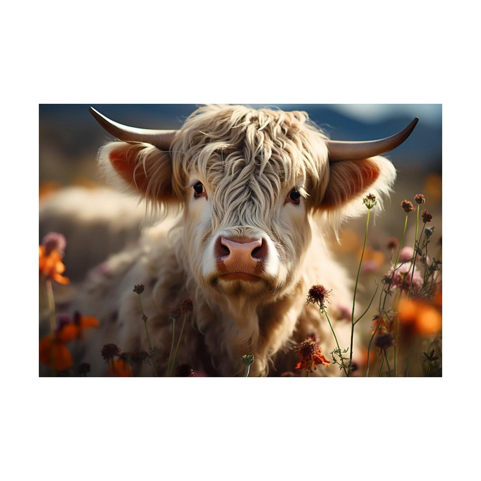 Diamond Art Painting Adorable Flower Field Cow Funny Diamond Painting ...