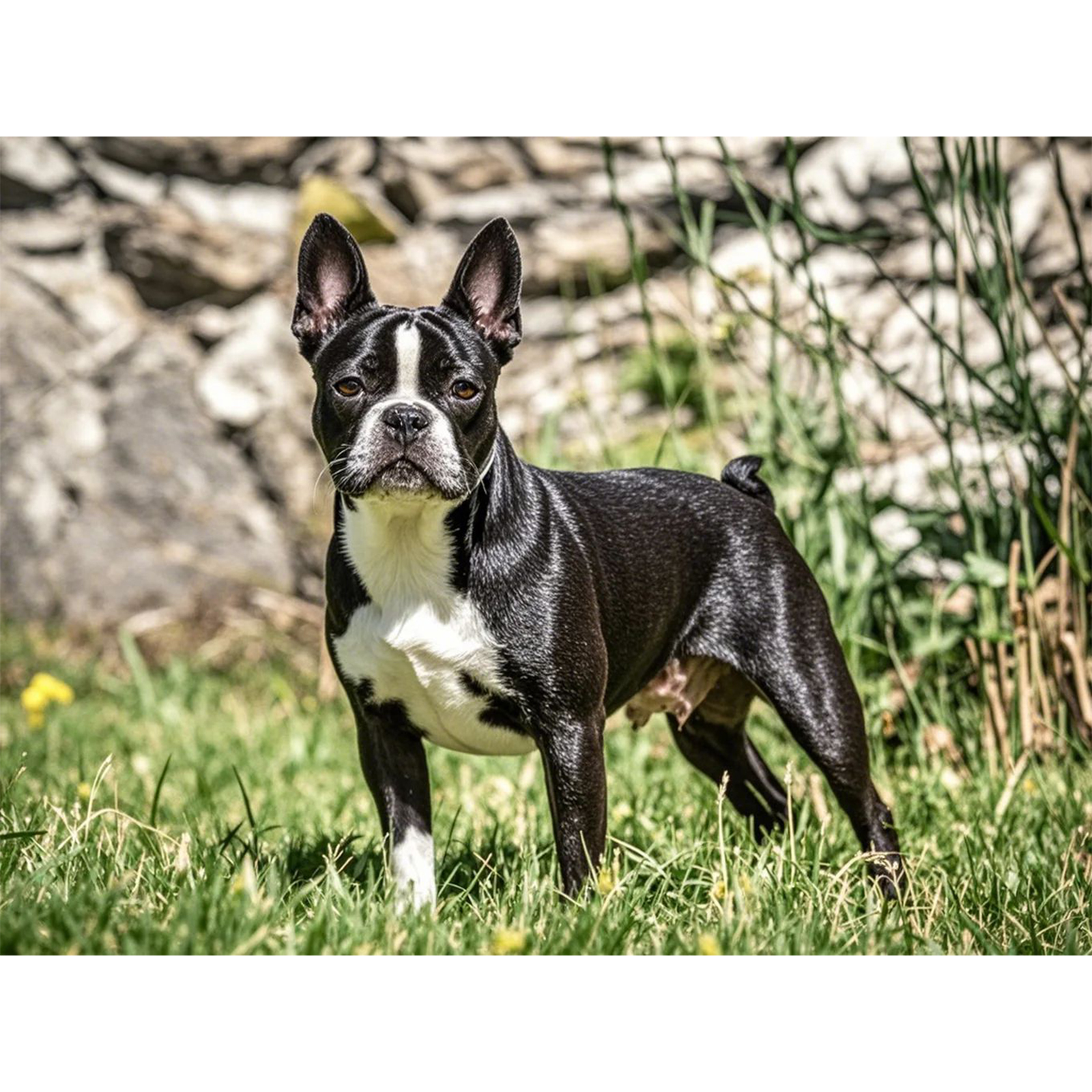 Diamond Art Painting Black and White Boston Terrier 5D Diamond Dots DIY ...