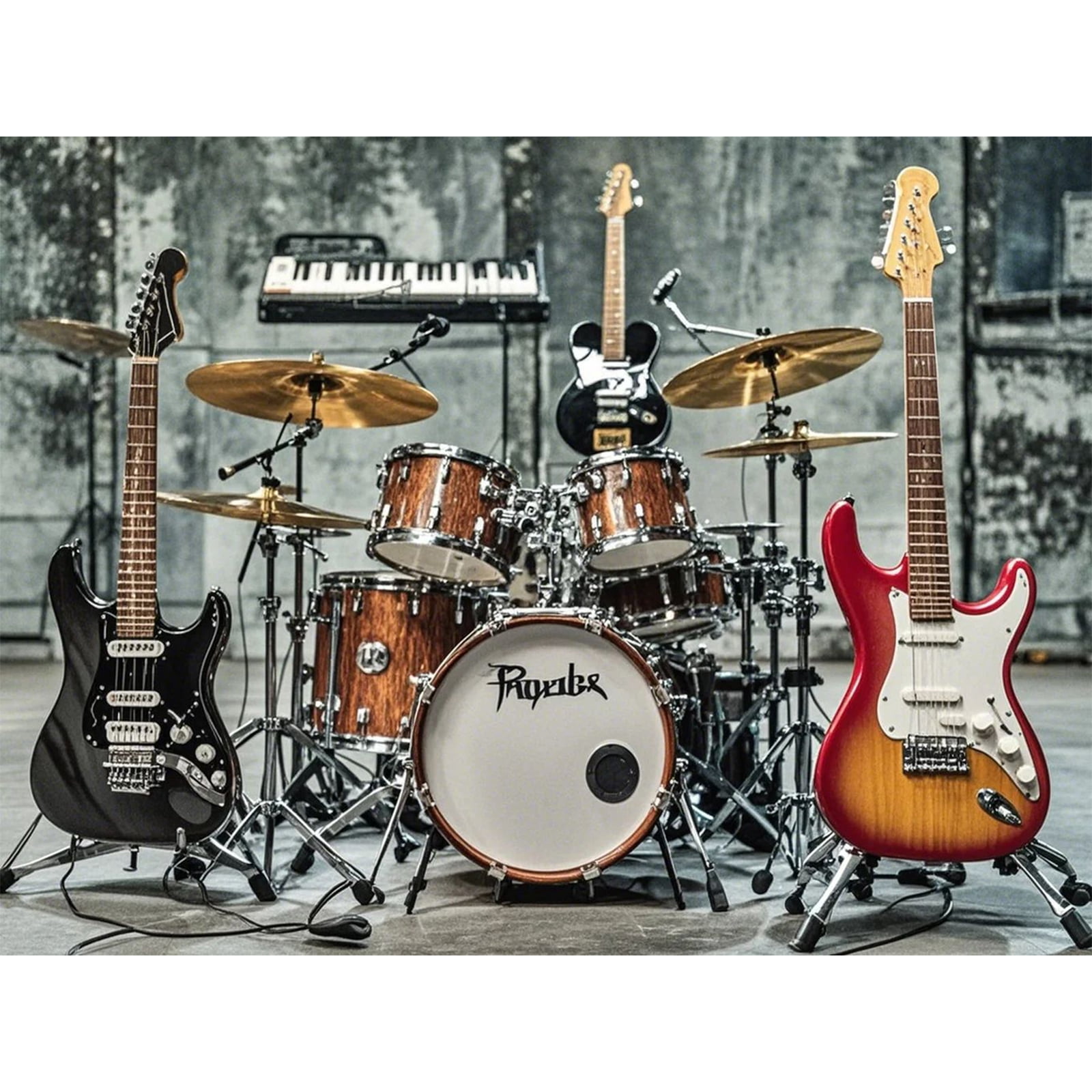Diamond Art Painting Drum Kit Rock Instrument 5D Diamond Dots DIY Kits ...