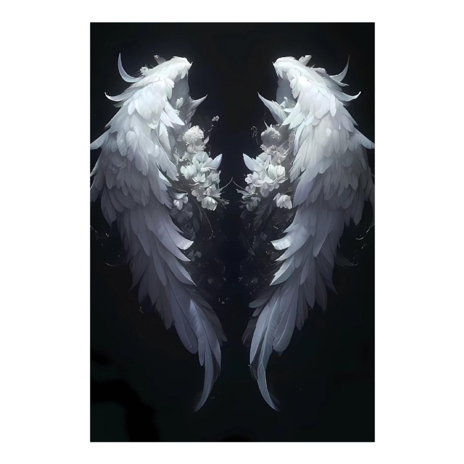 Diamond Art Painting, Elegant Feathered Floral Wings Interesting Full ...