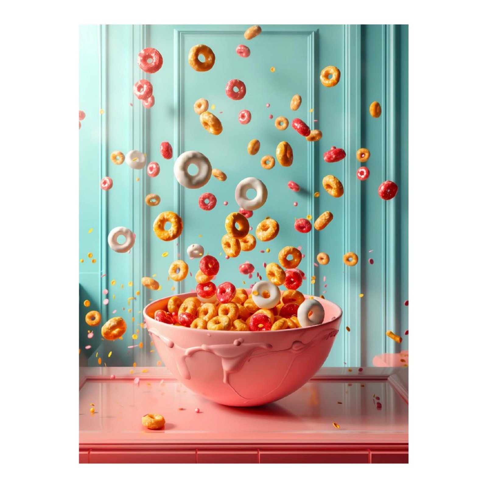 Diamond Art Painting, Floating Colorful Cereal Interesting Full Drill ...