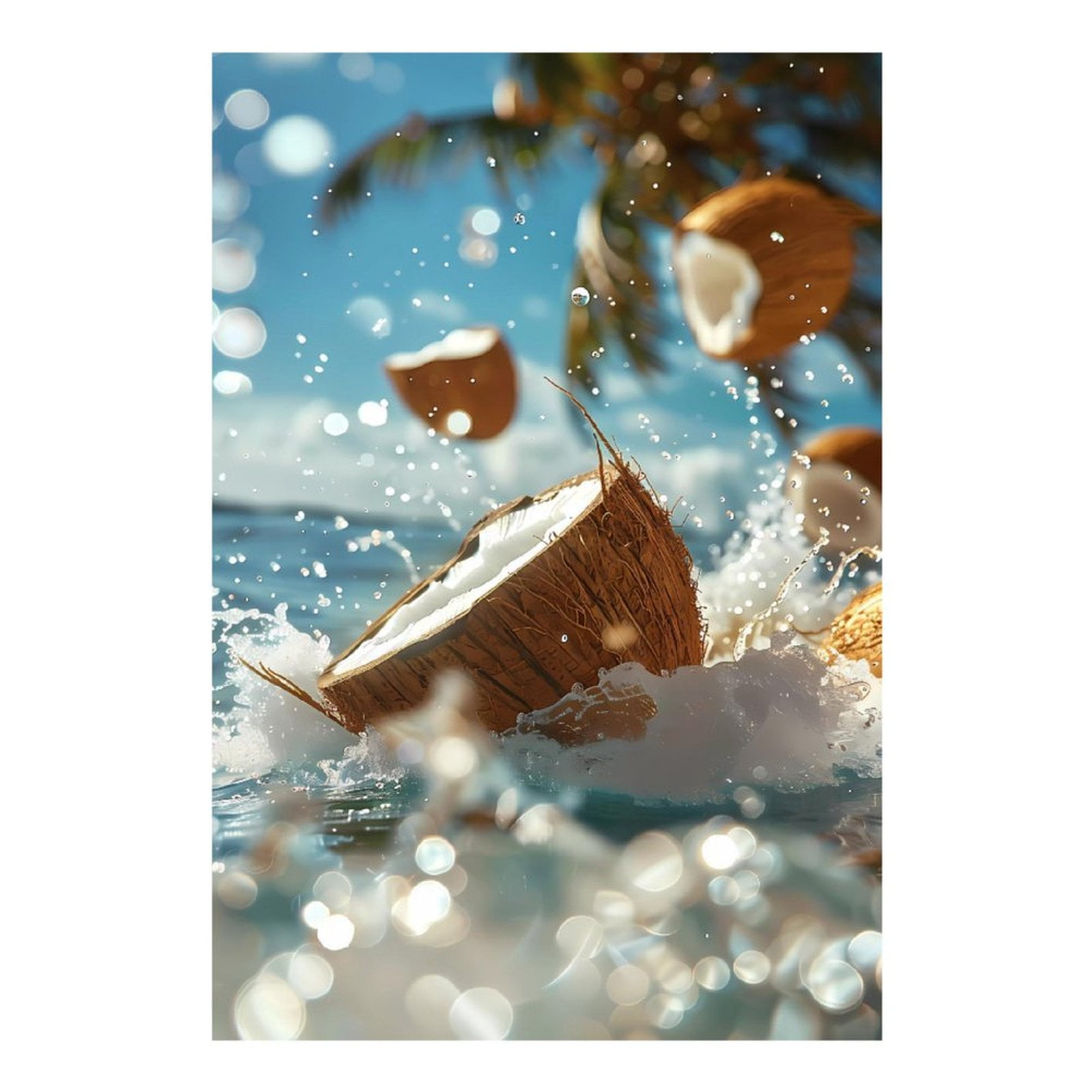 Diamond Art Painting, Fresh Coconut Splash Interesting Full Drill ...