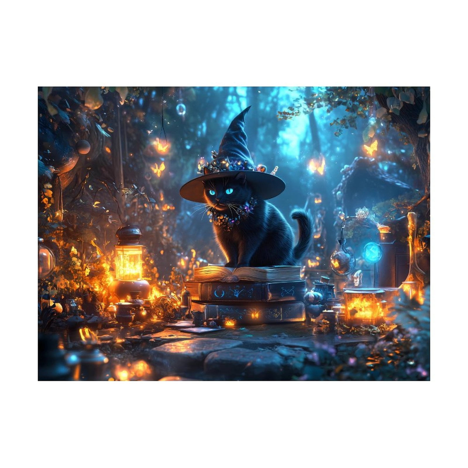 Diamond Art Painting Halloween Witch Hat Cat (2) Funny Diamond Painting ...