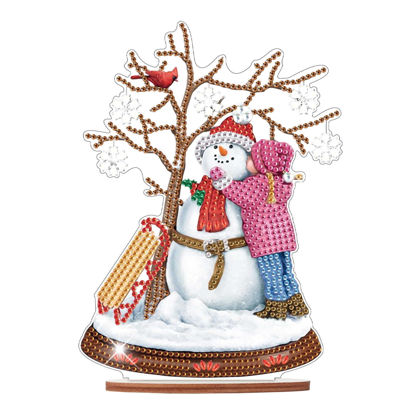 Diamond Art Painting Kit, Kissing Snowman DIY Desktop Decoration ...