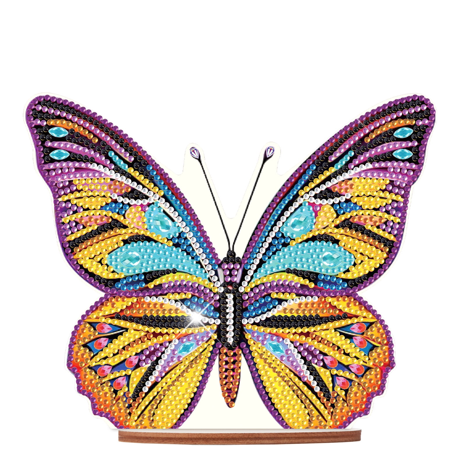 Diamond Art Painting Kit, Purple and Yellow Butterfly DIY Desktop ...