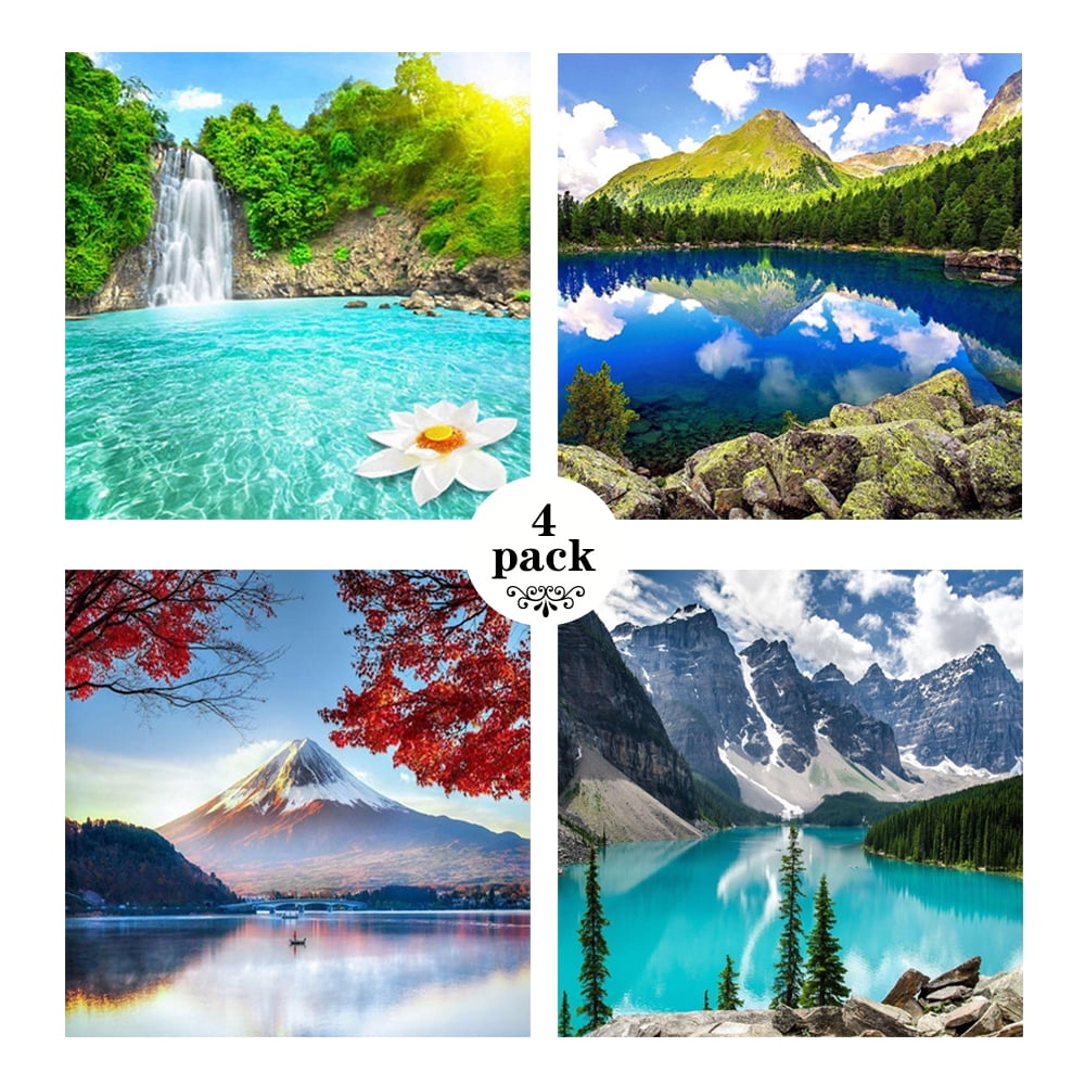 5D DIY Diamond Art Painting Kits, 4 pack Seasons Landscape, Stress ...