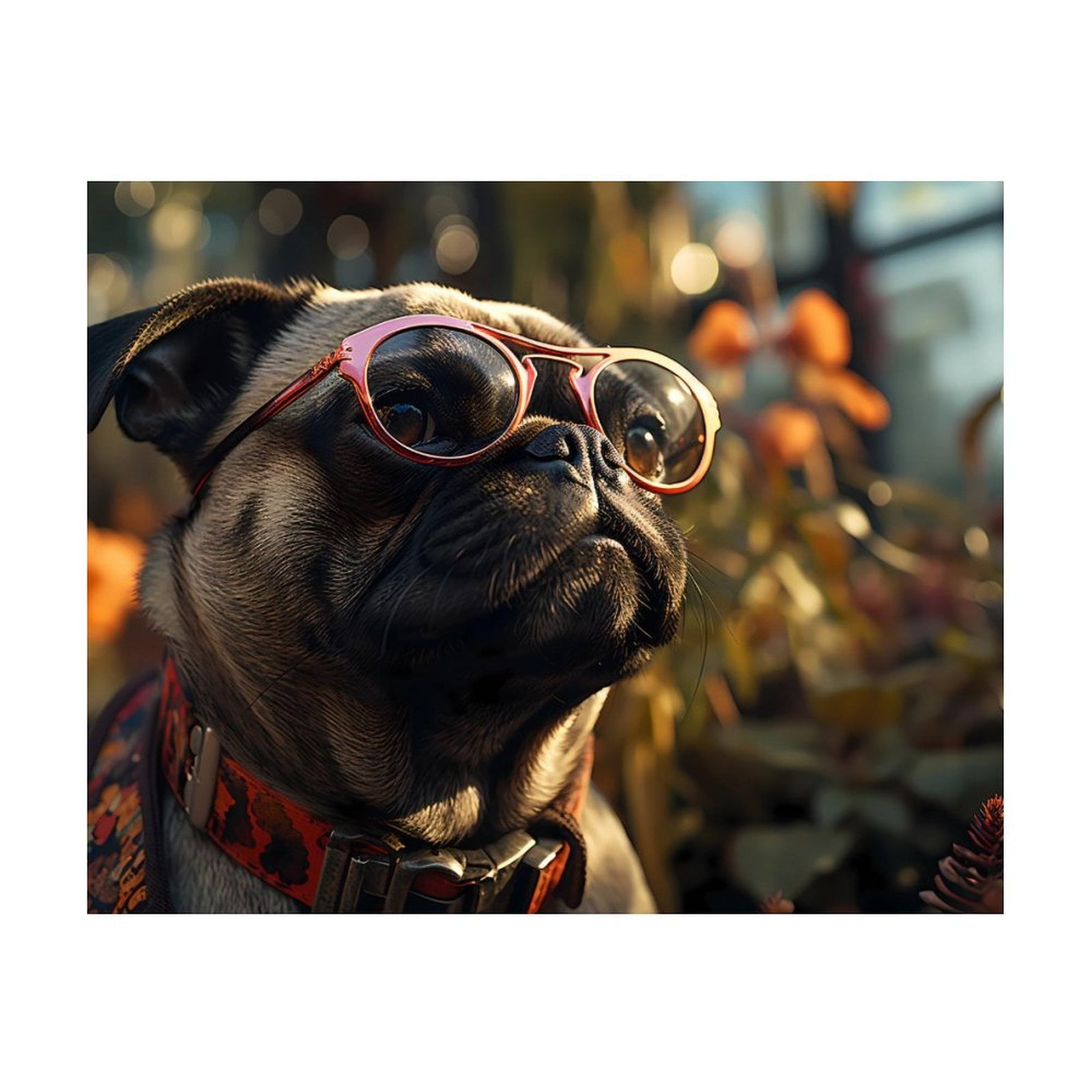 Diamond Art Painting Pug Wearing Sunglasses Flowers Funny Diamond ...