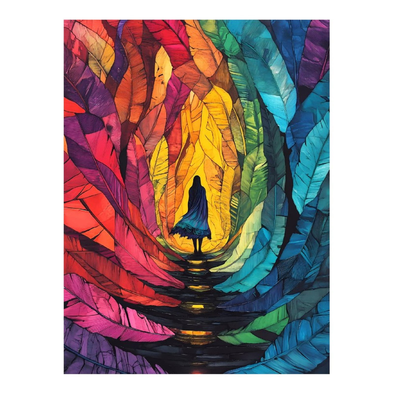 Diamond Art Painting, Rainbow Feathers Pathway Interesting Full Drill ...