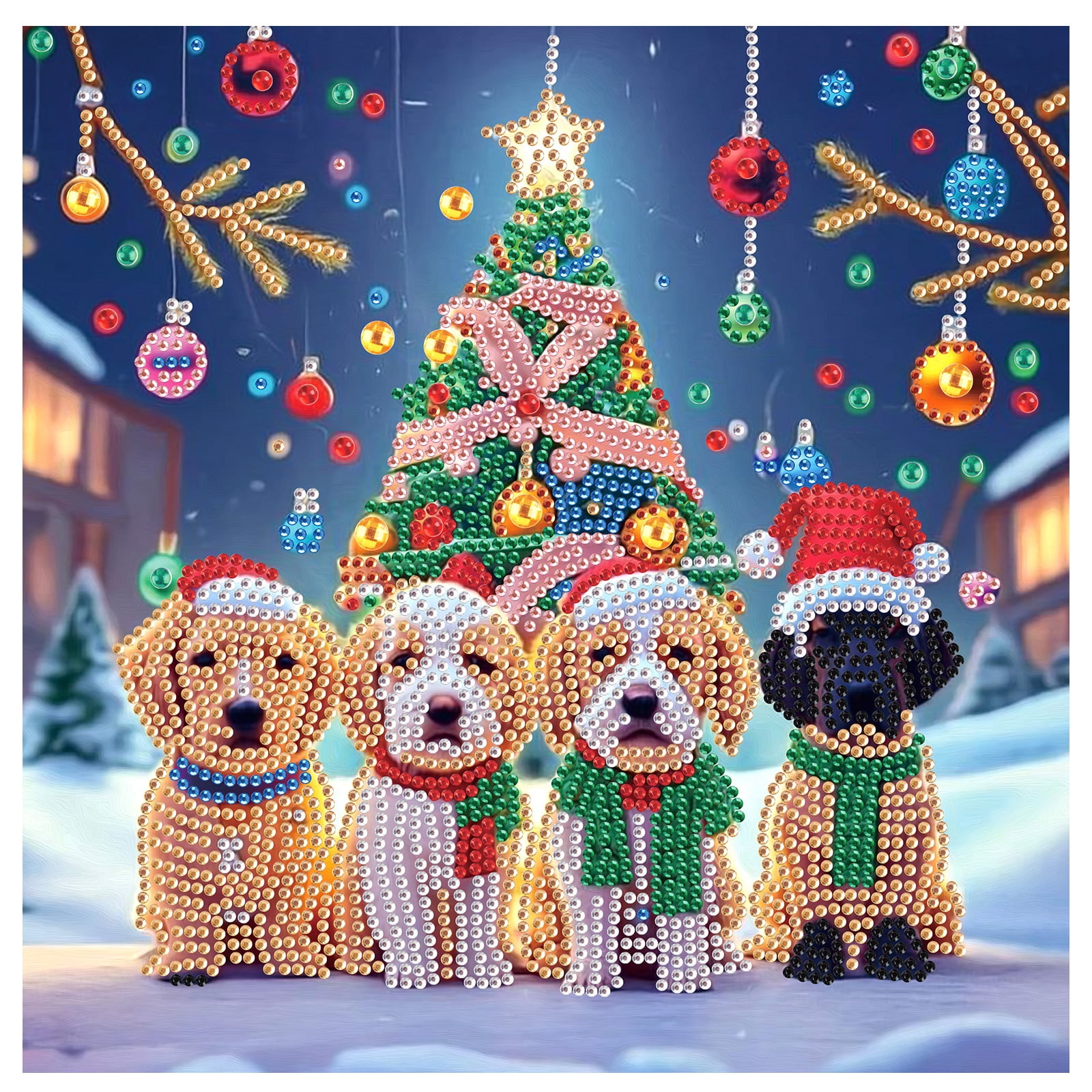 Diamond Art Painting Set for Christmas Puppy DIY 5D Diamond Art Adult ...