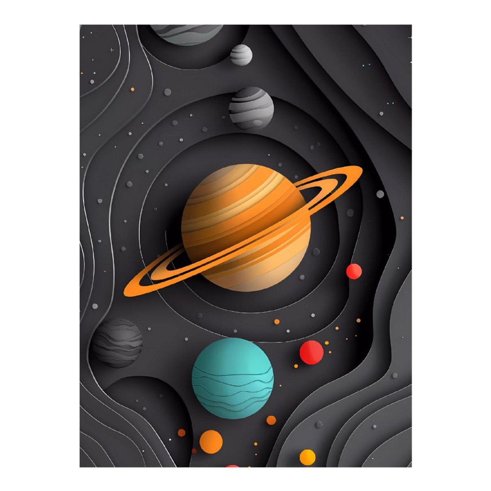 Diamond Art Painting, Solar System Paper Art Interesting Full Drill ...