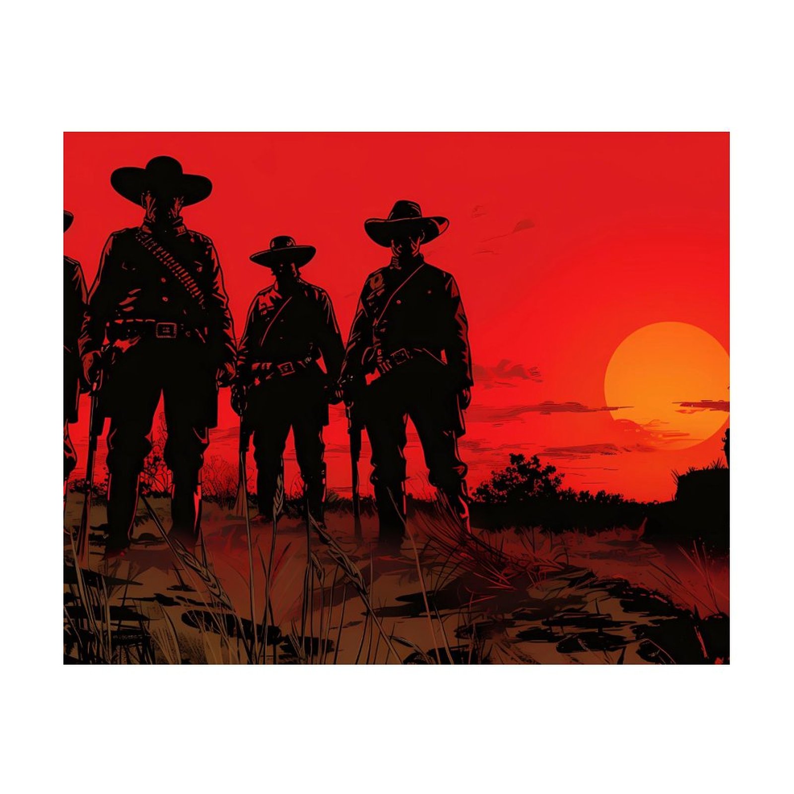 Diamond Art Painting Sunset Western Prairie Cowboys Funny Diamond ...