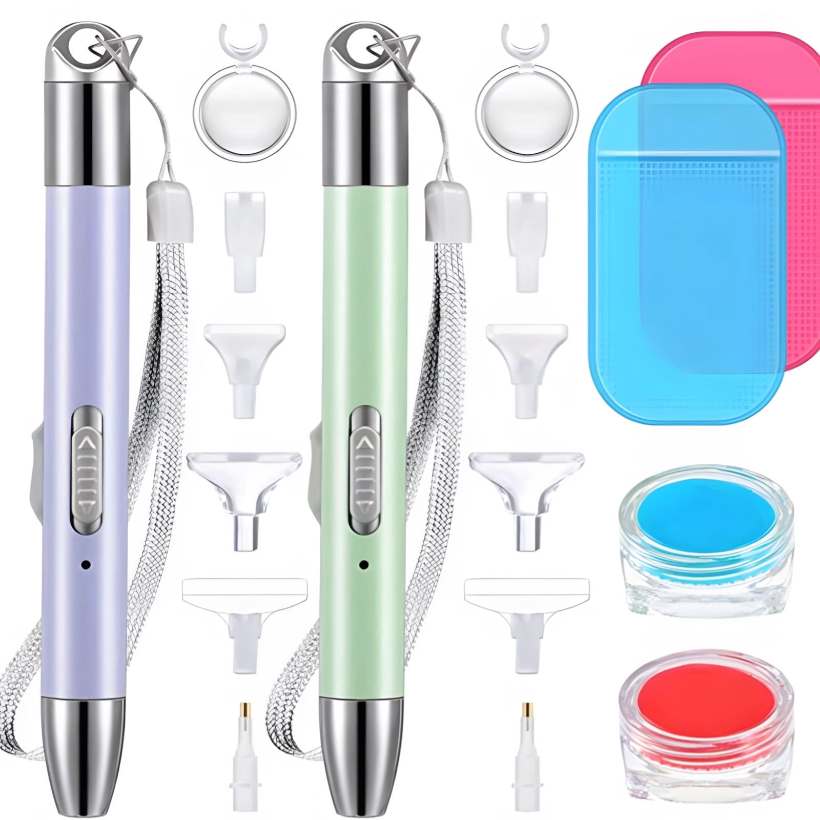 Diamond Art Tool Kit with Lighted Diamond Pens, Clay Storage Boxes, USB ...