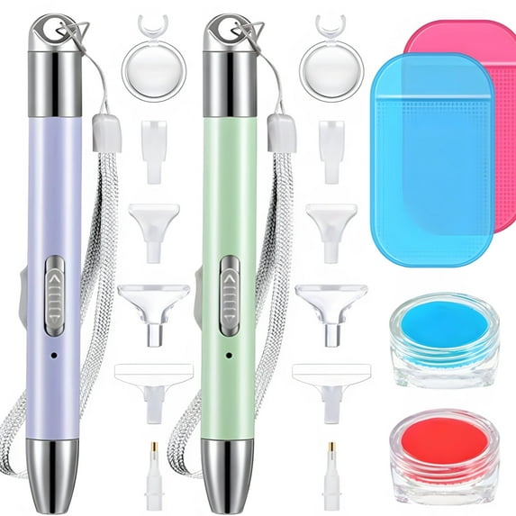 Diamond Art Tool Kit with Lighted Diamond Pens, Clay Storage Boxes, USB ...