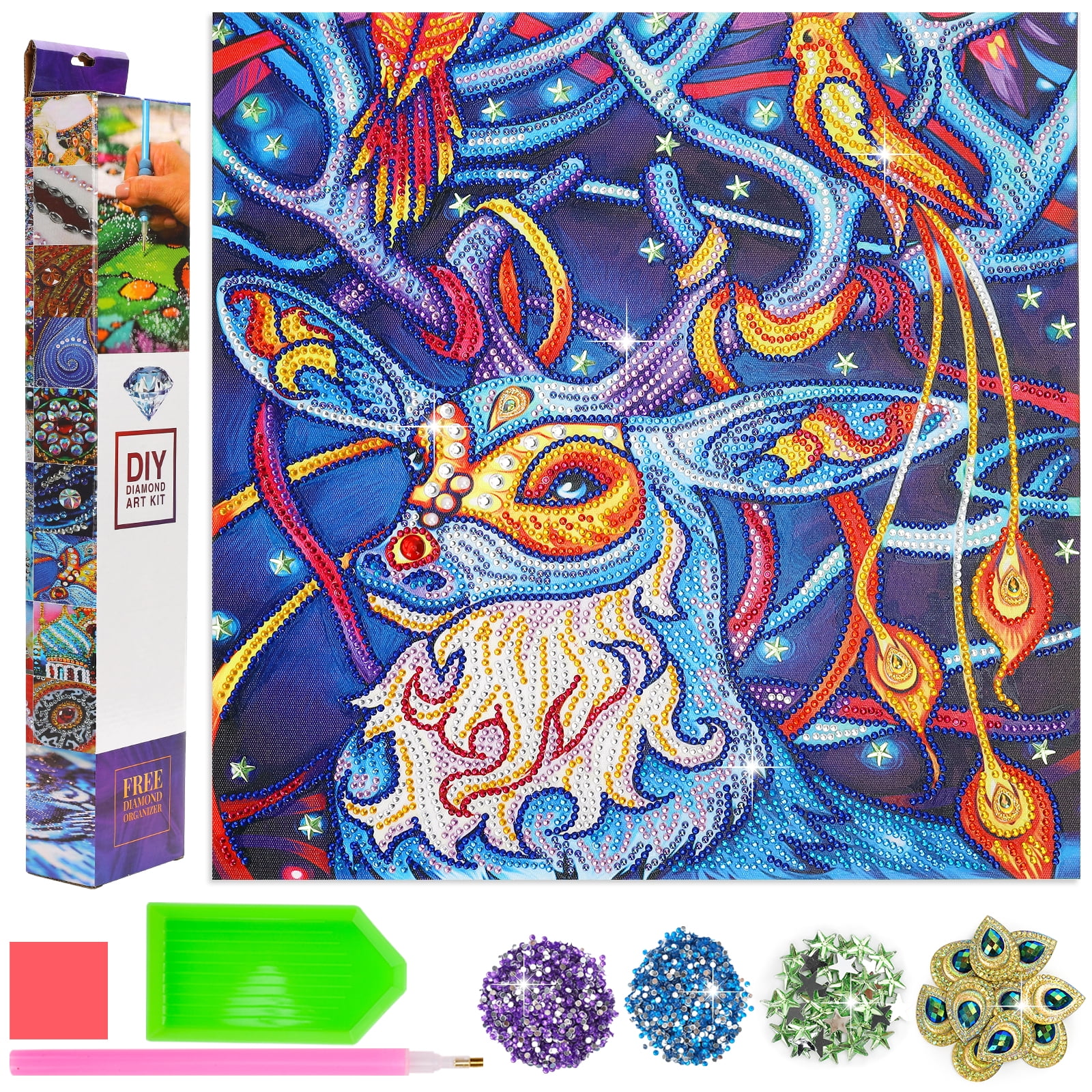 DIY 5D Diamond Art Kit for Kids 5-13, Elk Embroidery Craft Painting ...