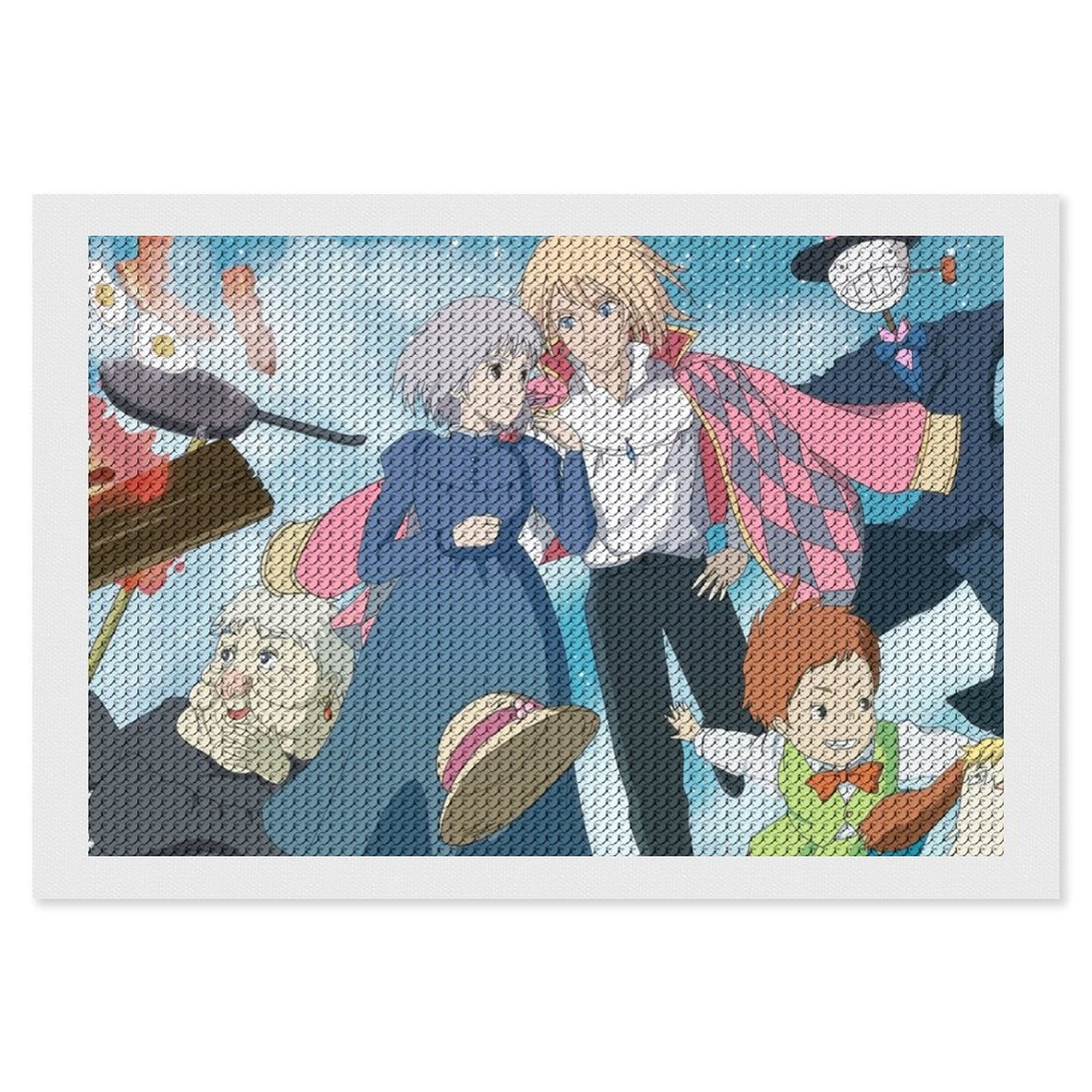 Diamond Arts Kits for Adults - Howls Moving Castle Full Drill Diamond ...