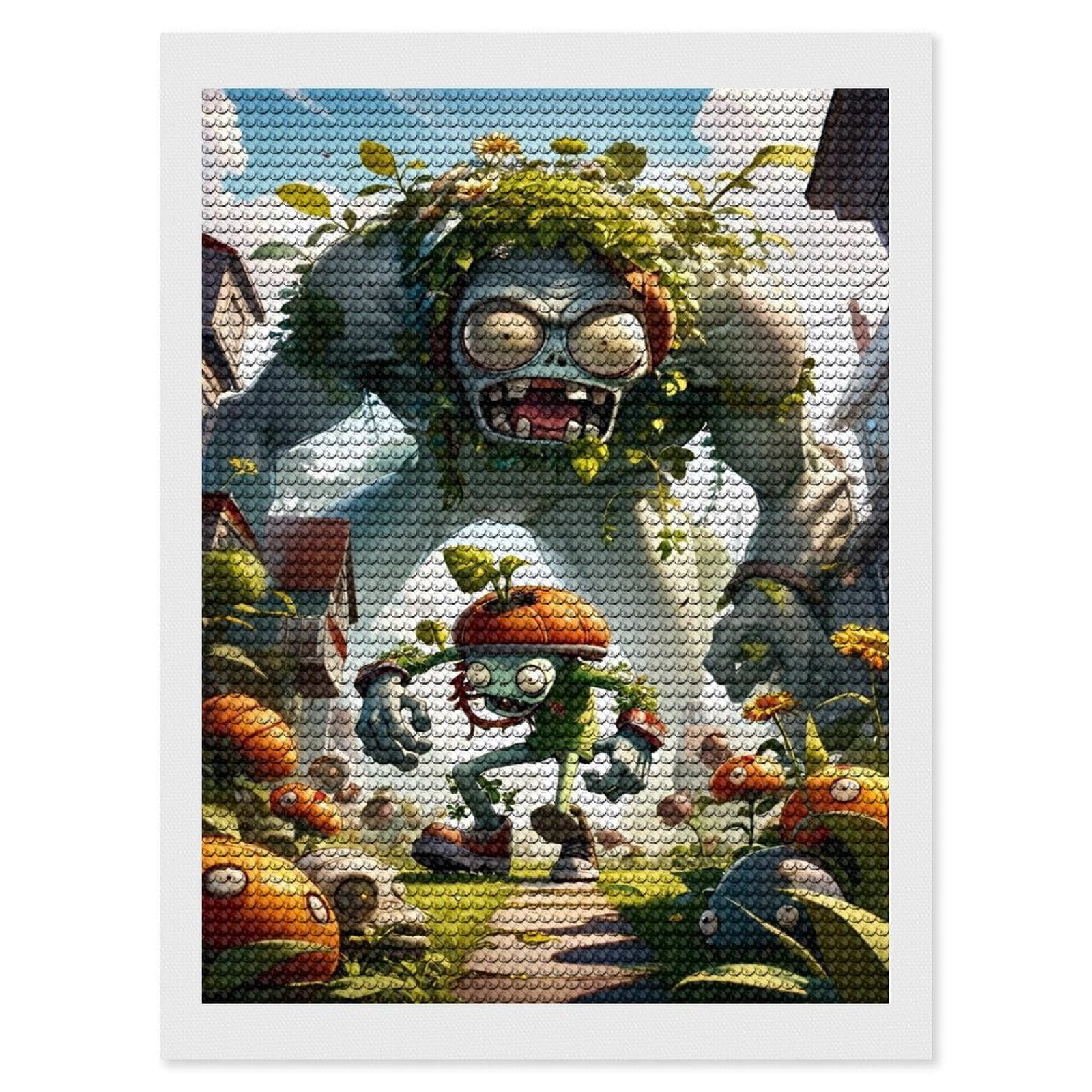 Diamond Arts Kits for Adults - Plants Vs Zombies Full Drill Diamond ...