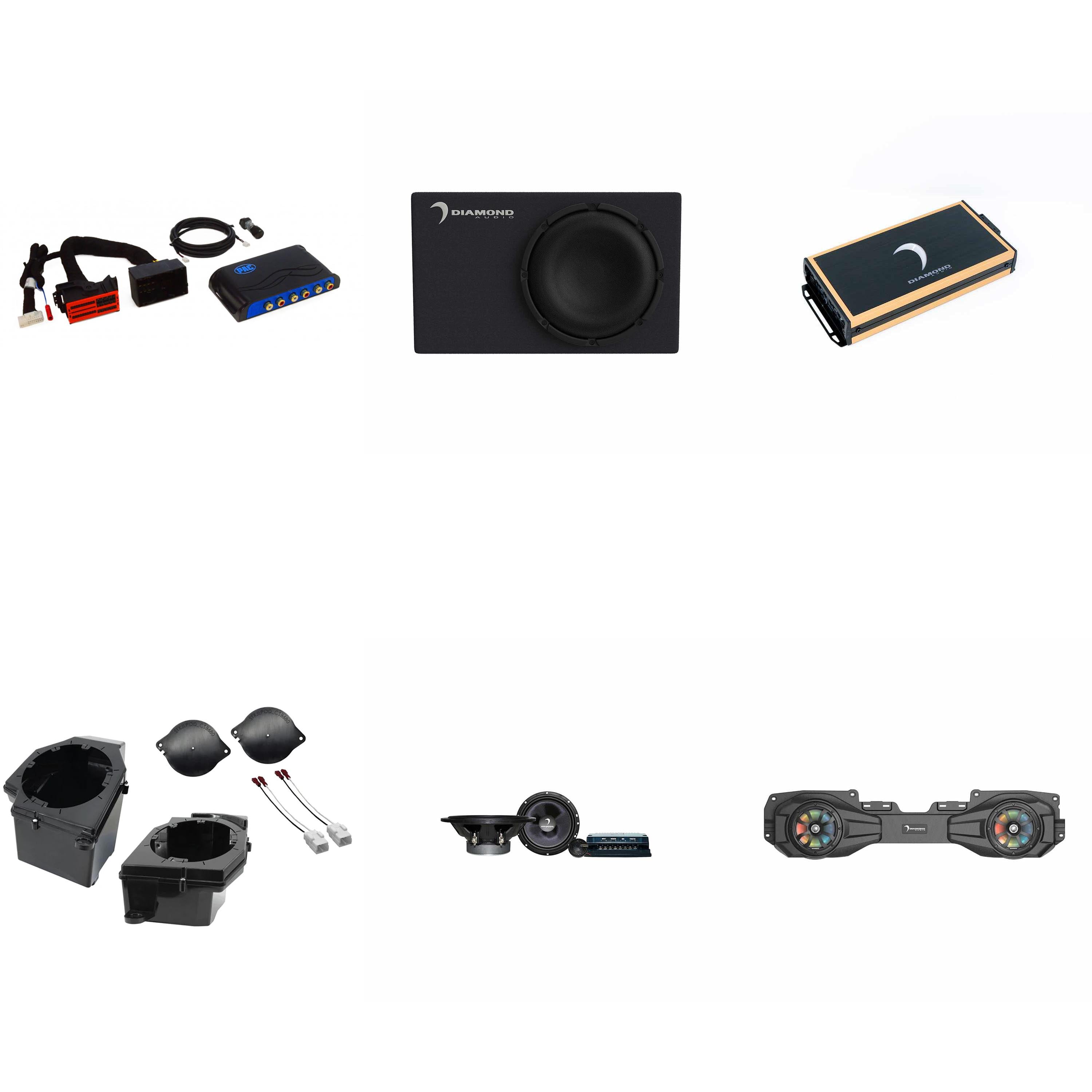 Diamond Audio Amplified Speaker and Subwoofer Upgrade Bundle Compatible ...