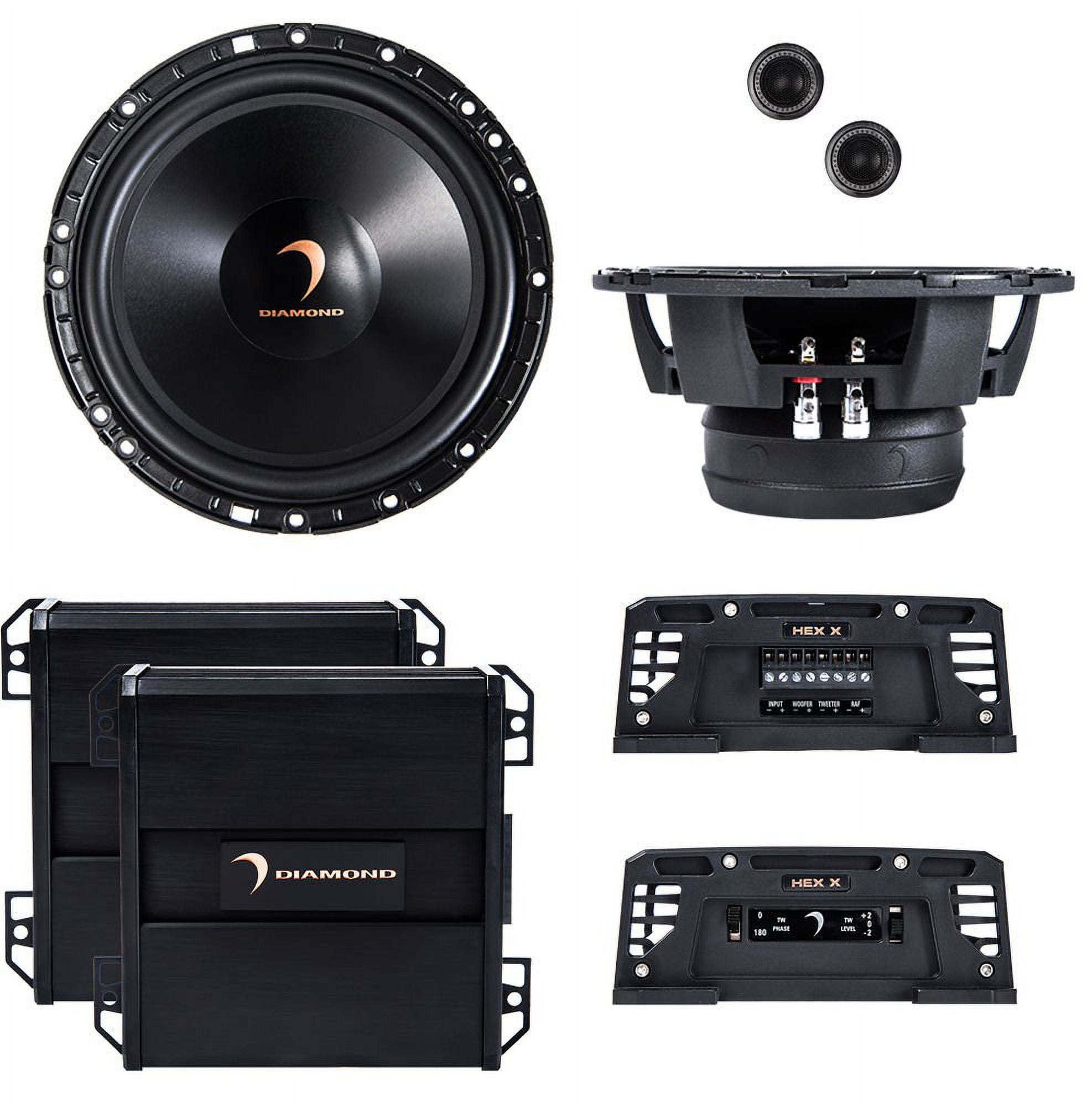 Diamond Audio H65S 300W Peak (150W RMS) 6.5" HEX Series 2-Way Component ...