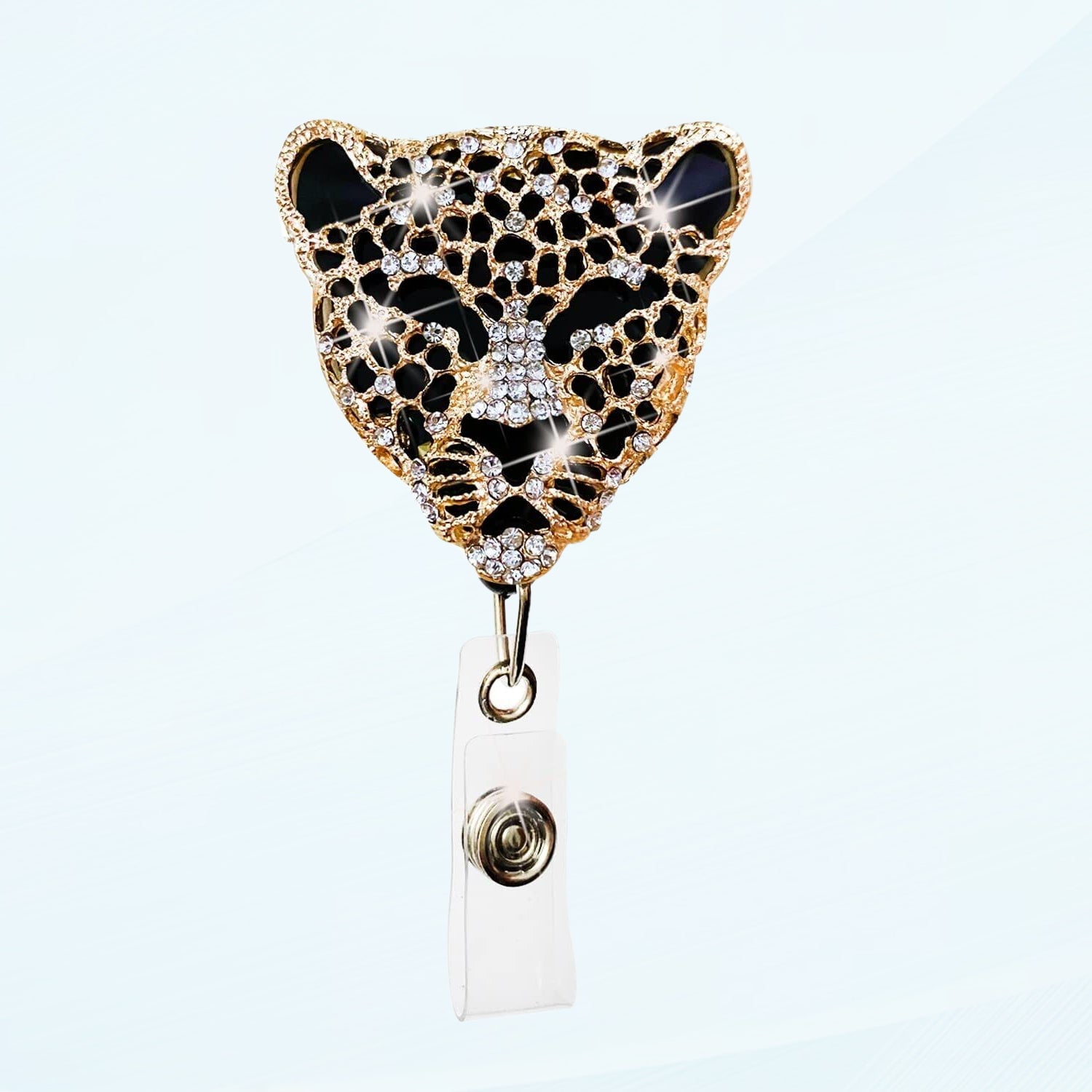 Diamond Badge Reel Retractable Rhinestone Badge Holder Lanyards for ...