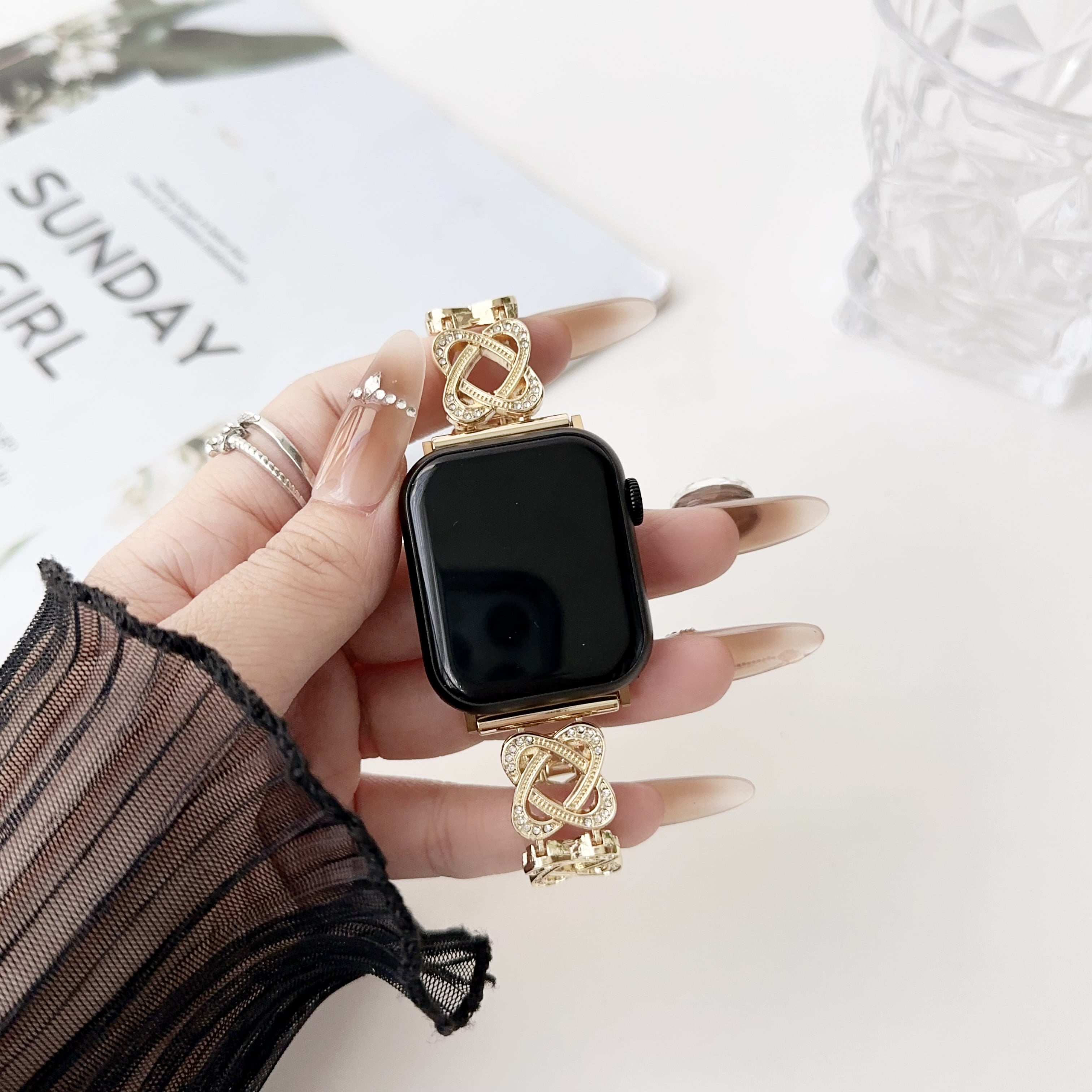 Diamond Band for 42/44/45/49mm Cool Women Chain Smartwatch Bands ...