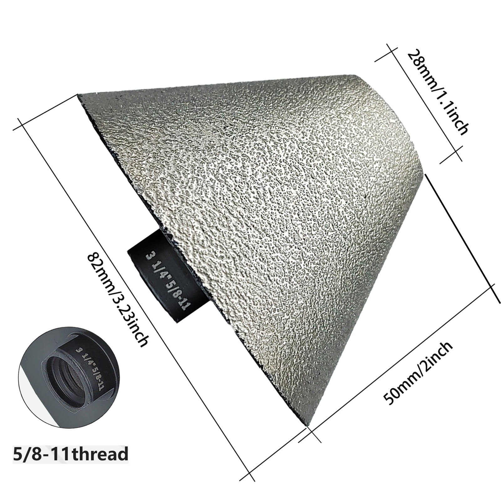 Diamond Beveling Chamfer Milling Bit 3-1/4" Cone Enlarging Hole Marble ...