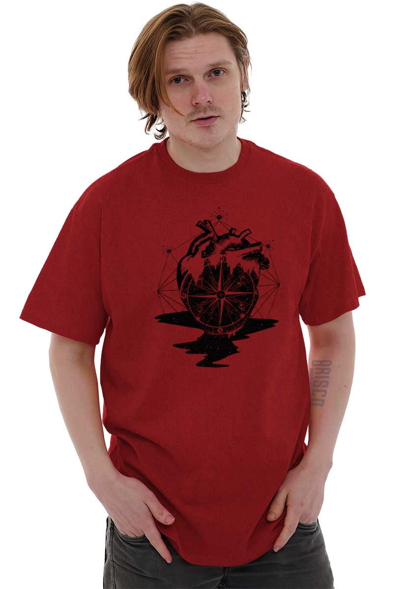 Diamond Bleeding Heart Compass Men's Graphic T Shirt Tees Brisco Brands ...