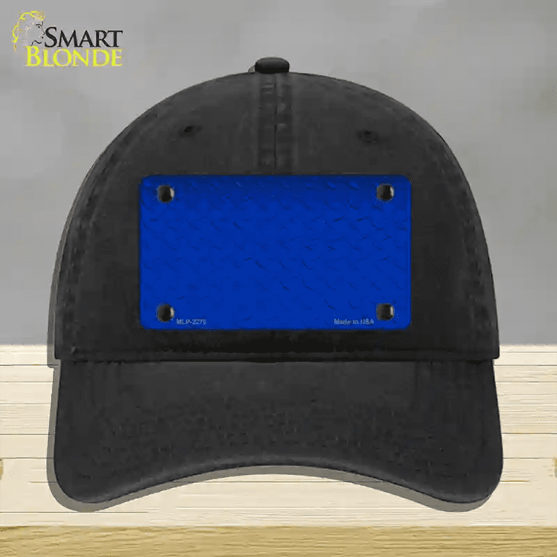 Diamond Blue Novelty License Plate Hat Unconstructed Cotton Black ...