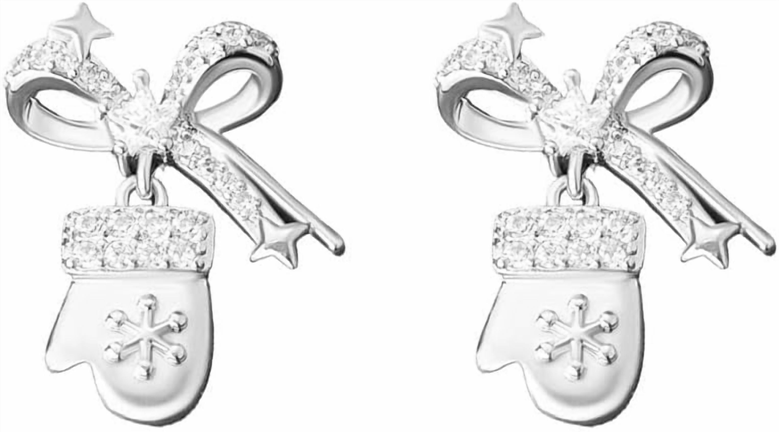 Diamond Bow Christmas Tree Cartilage Screw Stud Small Dangle Drop ...