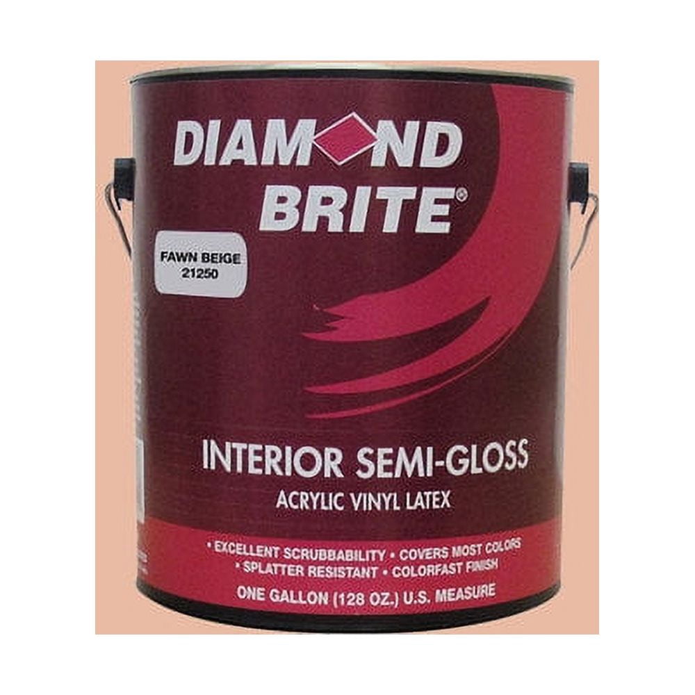 Diamond Brite Paint 1 gal. Fawn Beige Semi-Gloss Latex Interior Paint ...