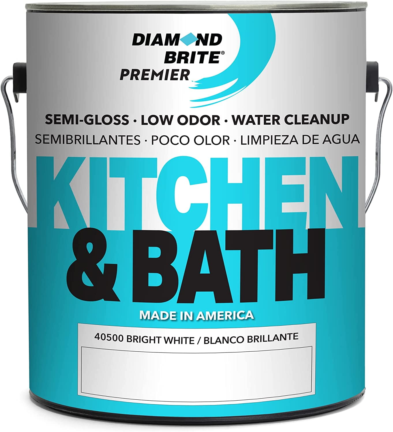Diamond Brite Paint Kitchen & Bathroom 1 Gallon White Semi Gloss Latex ...