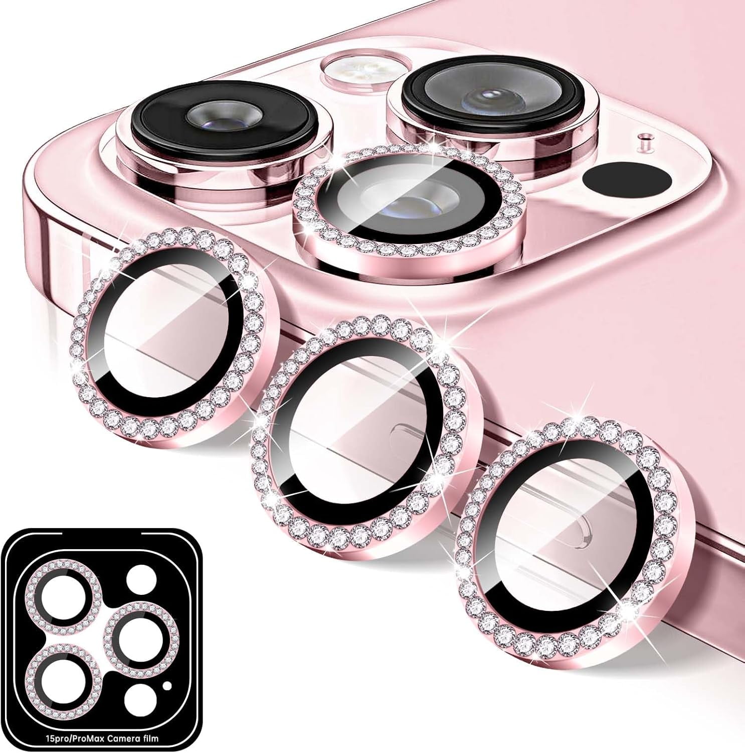 Diamond Camera Lens Protector Compatible for iPhone 16 Pro/16 Pro Max ...