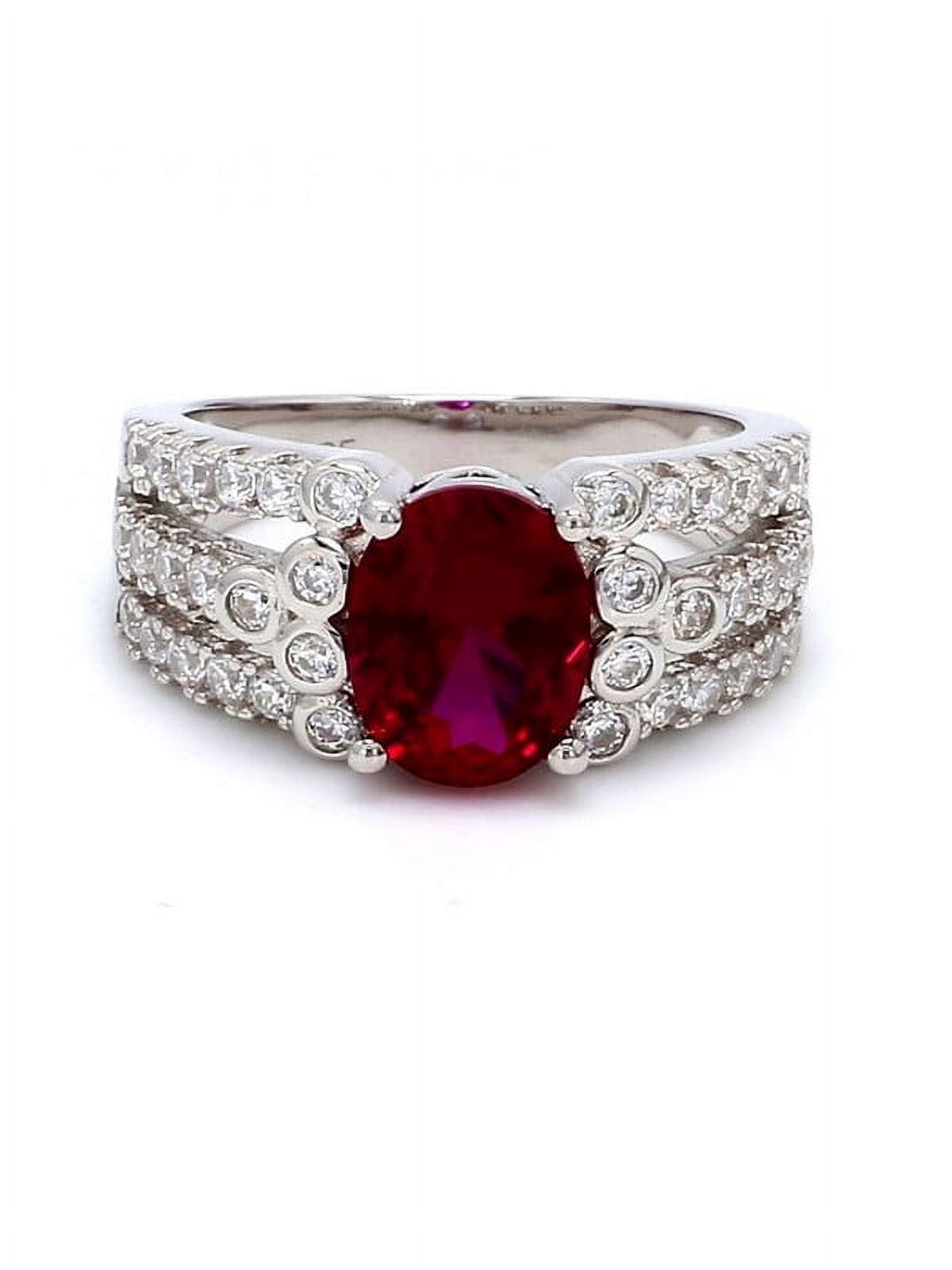 Diamond-Capitals 1.30 Carat Oval Cut Red Ruby with Natural Diamond ...