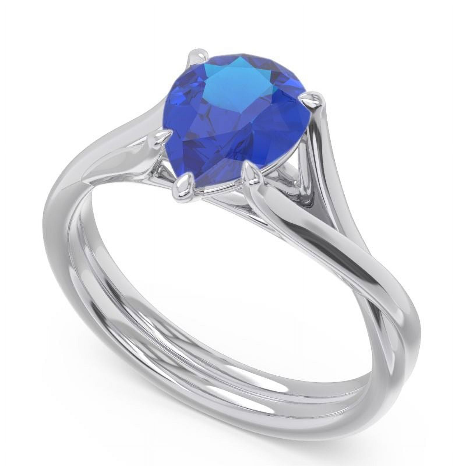 Diamond-Capitals 2.00 Carat Pear Cut Blue Sapphire Gemstone Solitaire ...