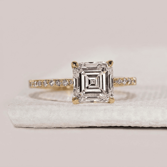 Diamond-Capitals 2.15 tcw Wonderful Asscher Cut Solitaire with Accents ...