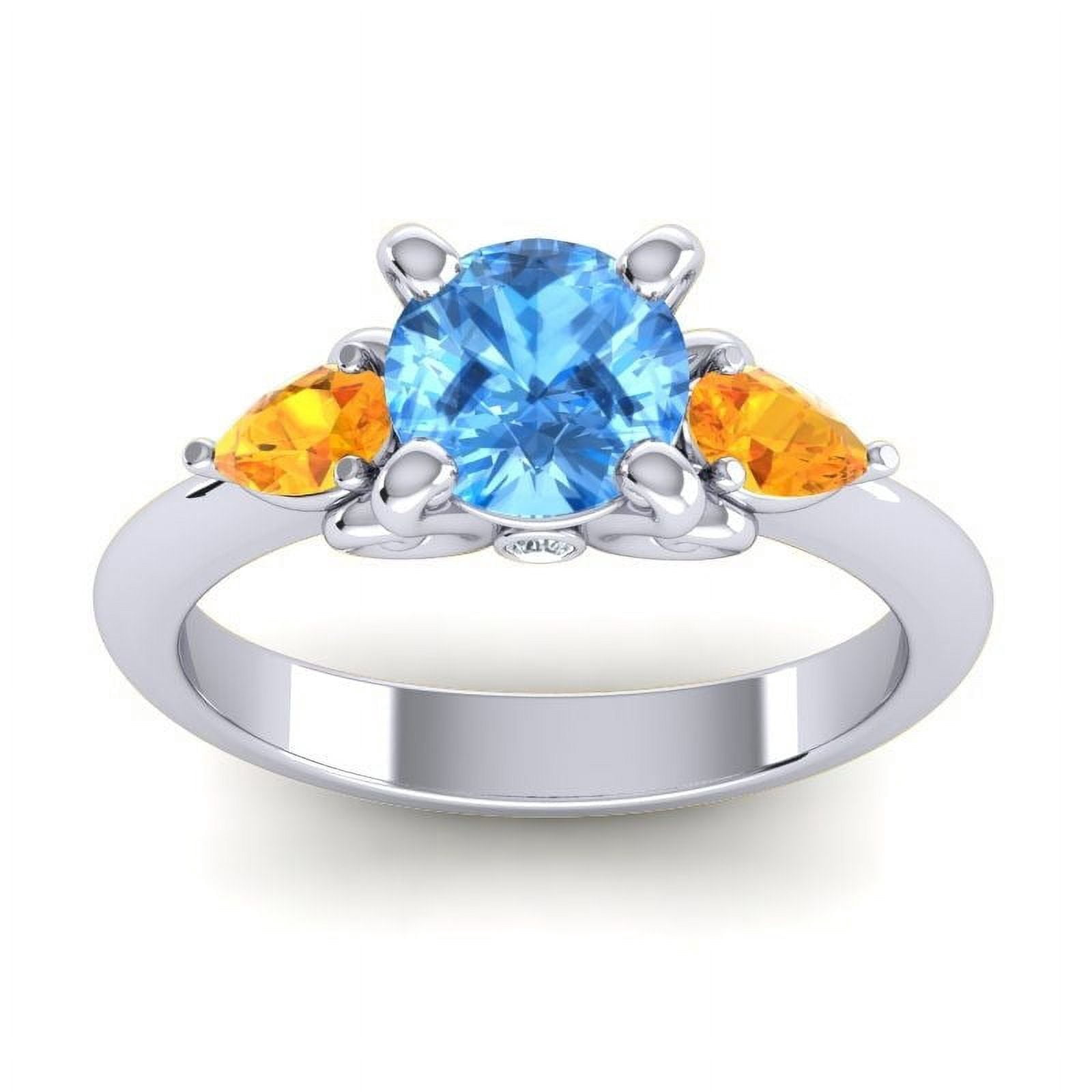 Diamond-Capitals 2.50 Carat Beautiful Round Cut Blue Topaz & Citrine ...