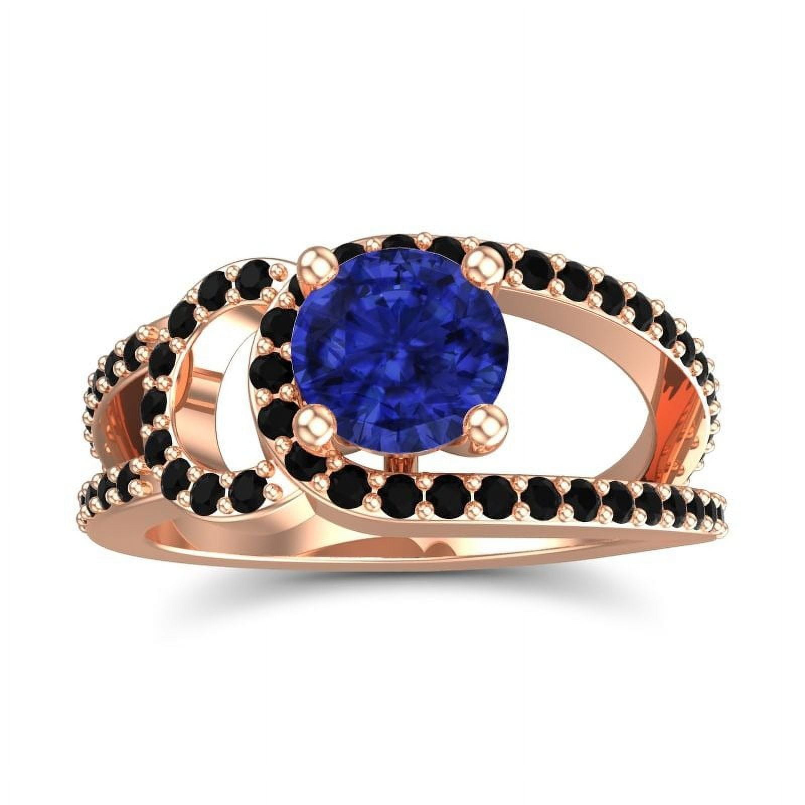 Diamond-Capitals 2.50 Carat Round Cut Blue Sapphire & Black Onyx ...