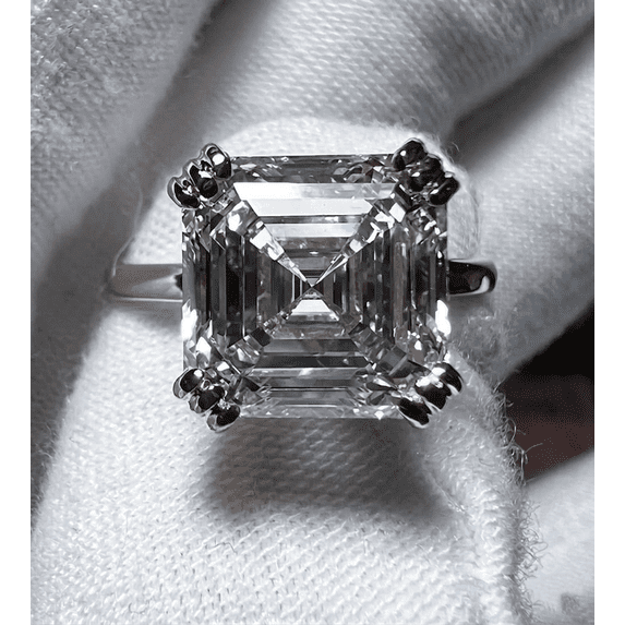Diamond-Capitals 5.00 tcw Luxurious Asscher Cut Solitaire IGI Certified ...