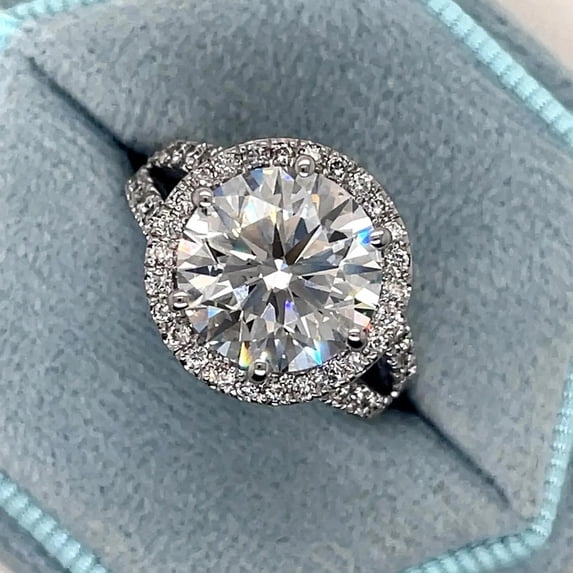 Diamond-Capitals 5.50 Ct Wonderful Round Cut Halo IGI Certified Lab ...