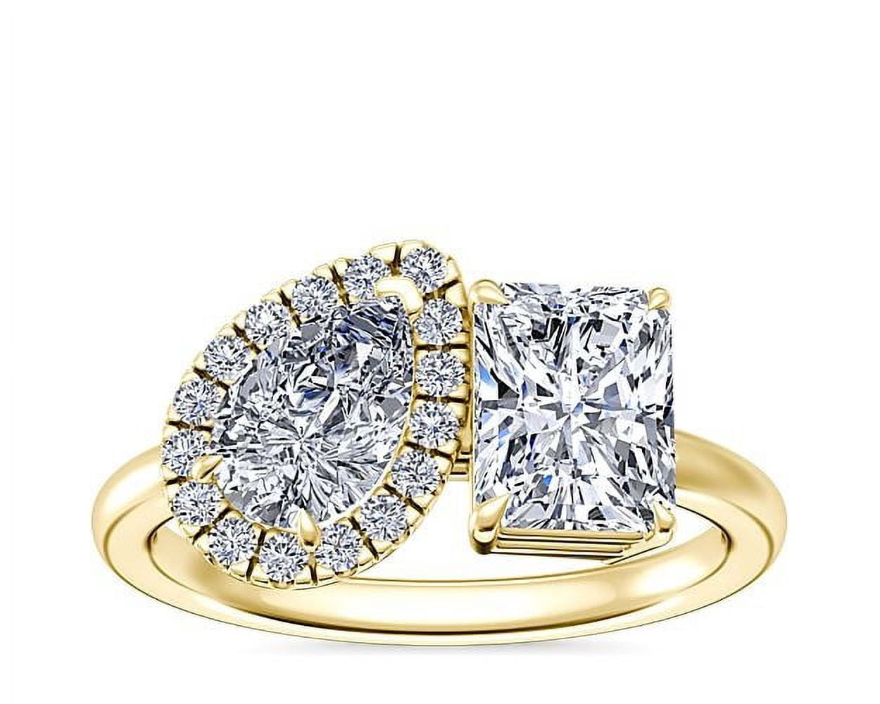 Diamond-Capitals IGI Certified Two Stone 2.60 Ct Stylish Radiant & Pear ...