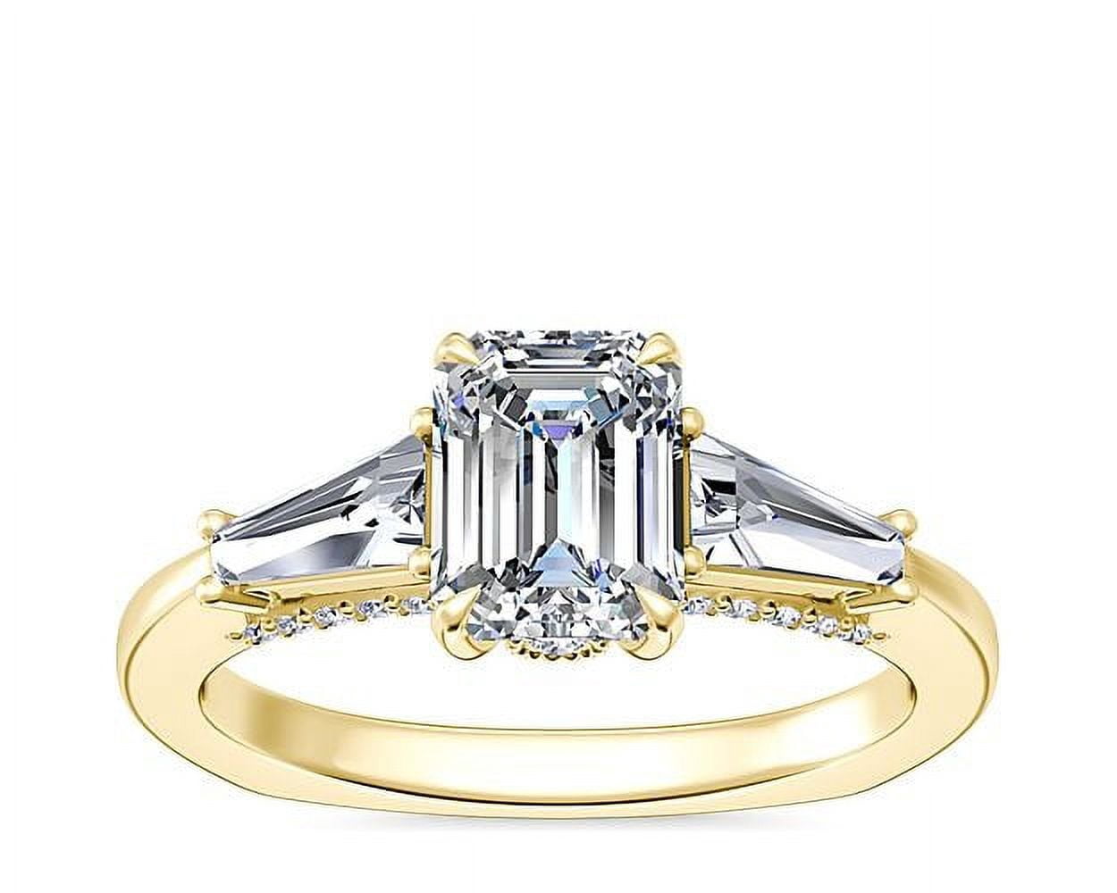 Diamond-Capitals Three Stone 2.40 Ct IGI Certified New Emerald Cut Lab ...