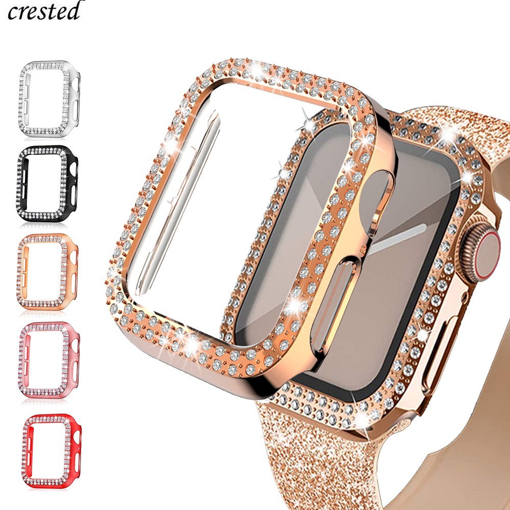 Diamond Case Compatible with Apple watch 41mm 45mm 44mm 40mm 42mm 38mm ...