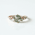Diamond Cluster Moss Agate Ring, Statement Ring, Wedding Band Ring ...