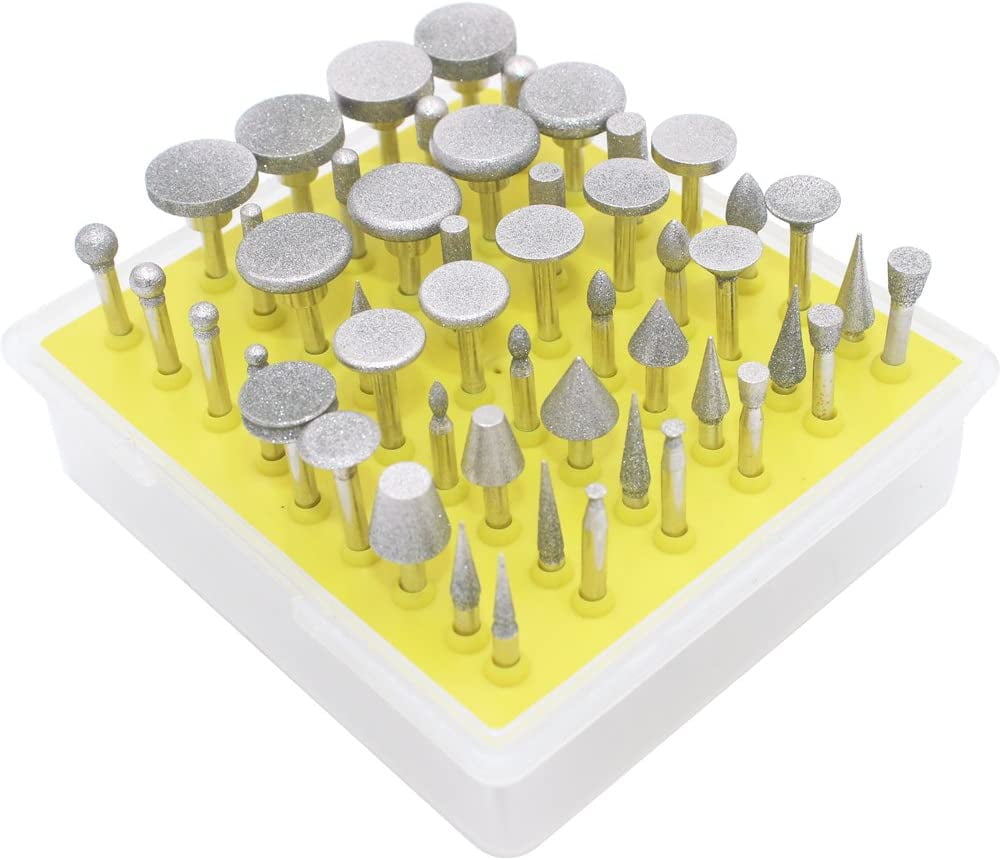 NIUPIKA, Diamond Coated Grinding Head Set, 50 PCS, 3MM Mandrel ...