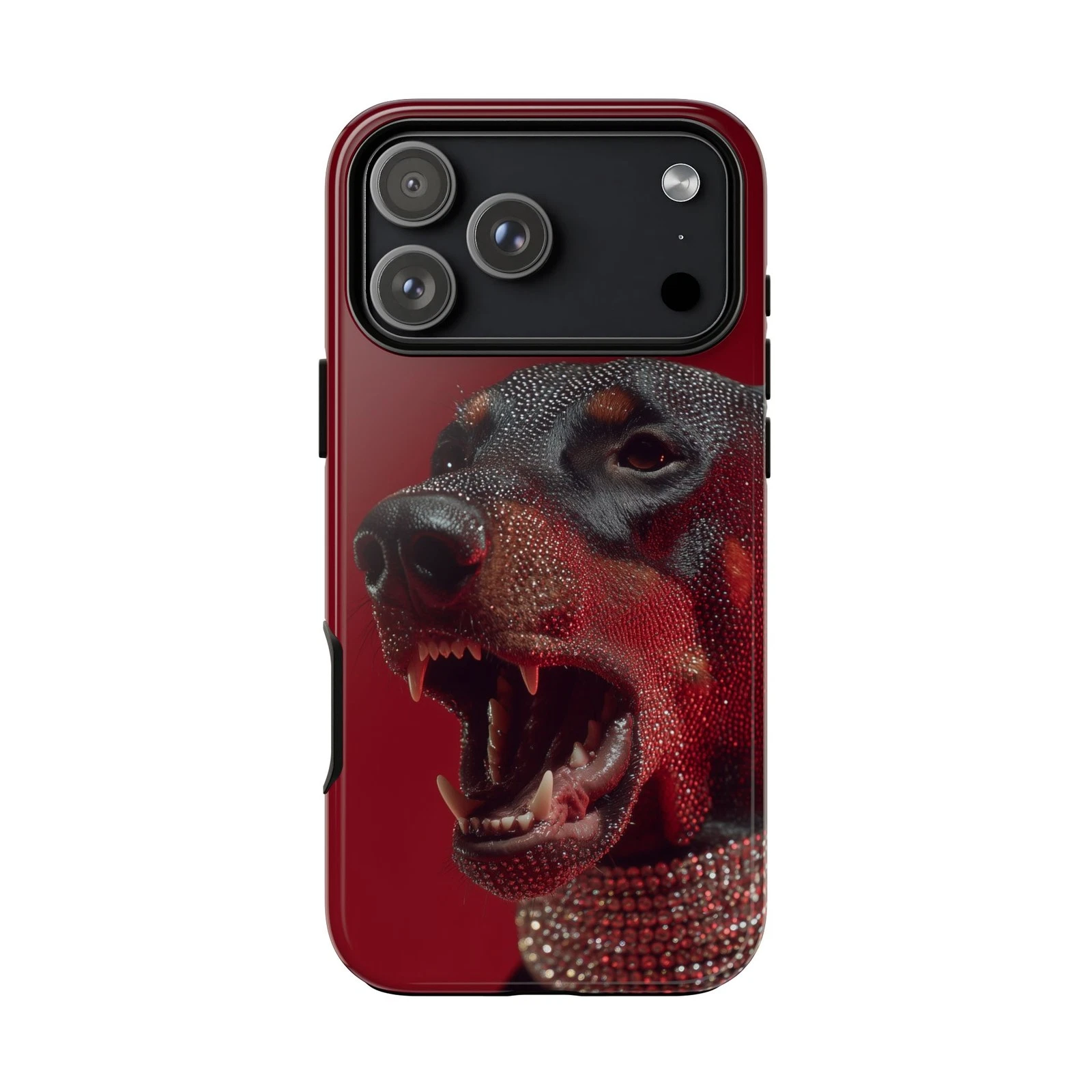 Diamond Collar Dobermann Dog Portrait Case for iPhone 17 11 12 13 14 15 ...
