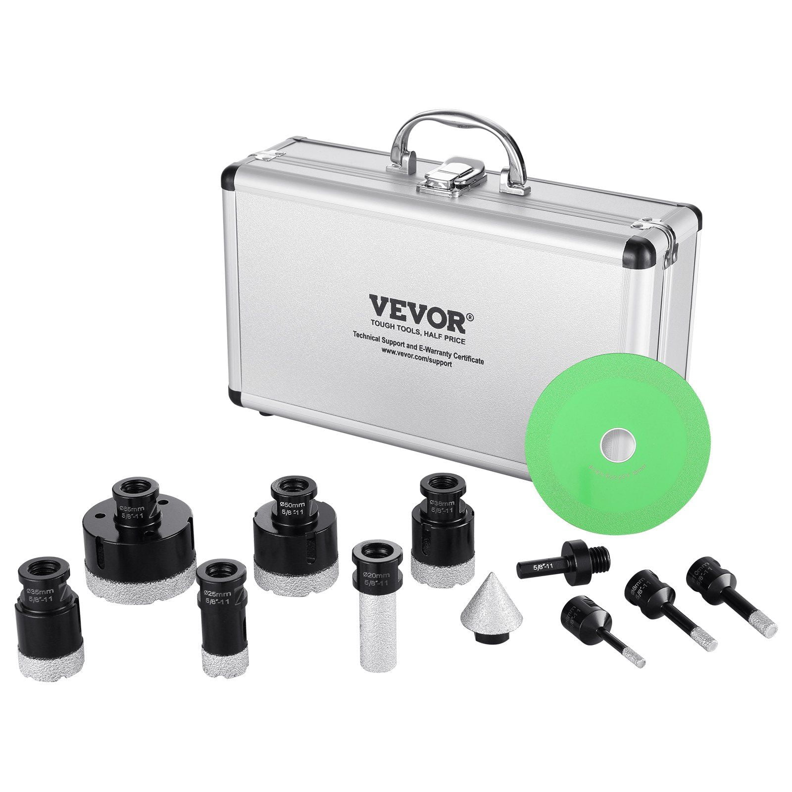 Diamond Core Drill Bit Set, 8 PCS 6/8/10/25/35/38/50/65mm Diamond Hole Saw Kit, with Finger ...