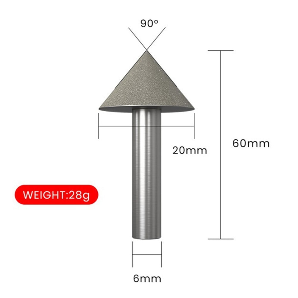 Diamond Countersink Cone Chamfer Grinding Head Stone Glass Chamfering ...